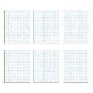 TOPS Quadrille Pad, 8.5 x 11 Inches, 15 Pound Stock, 50 Sheets per Pad, 6 Pads per Pack, White (99522)