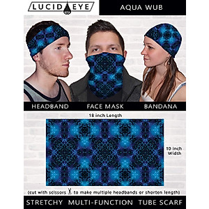 Lucid Eye Neck Gaiter Multipack 3PCS, Trippy Blue Series, Stretchy Tube Scarf