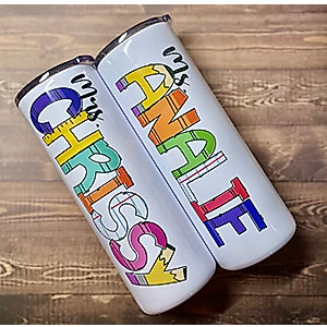 Personalized Teacher Tumbler-Preschool Teacher-Teacher Appreciation-Virtual Teacher Gift-Teacher Valentine Gift-Student Teacher Gift