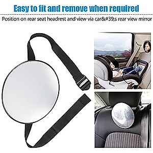 Kiminors Car Safety Easy View Back Seat Mirror Baby Facing Rear Ward Child Infant Care,white,