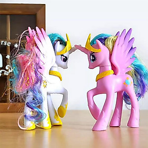 Little Horse Toy Friendship Movie Feature Character 14CM Doll Action Figure Model Toy for Girls (Fluttershy)