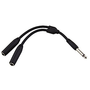Pig Hog PY-M214M Mono 1/4" (Male) to Dual Mono 1/4" (Female) Y-Cable, 6"