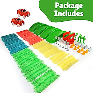 Ontel Magic Tracks Mega Xtreme with 2 Race Car and 18 ft of Flexible, Bendable Glow in the Dark Racetrack, As Seen on TV