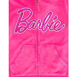 Barbie Toddler Girls Velour Zip Up Hoodie Pants Outfit Set Pink 5T