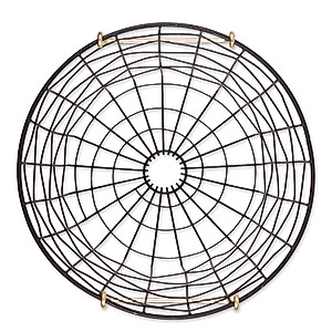 DII Metal Wire Mesh Stackable Utility Storage Bin, Small Round, 12x12x10, Black/Gold