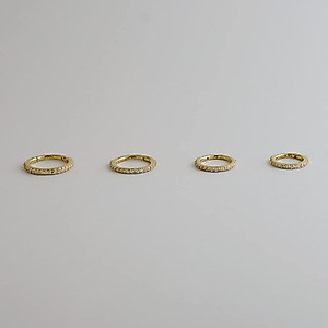 ANYGOLDS 14K CZ Hoop Piercing - Elegant Piercing Jewelry for Cartilage, Daith, Helix, Tragus, Conch, Rook, Snug - 16 Gauge Genuine Gold Piercing Jewelry for Women Gift - 1PC