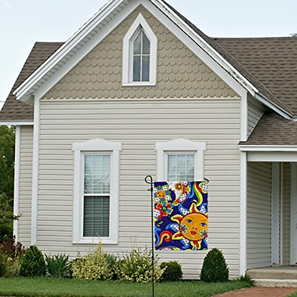 ZHONGJI Garden Flag Yard Flag Mexican Talavera Cute Pattern Blue Vertical Double Sided Design Seasons Holidays Yard Outdoor Polyester 12x18 Inch