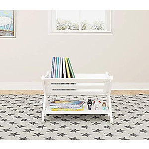 UTEX Kids' Book Caddy with Shelf, Kids Bookcase Storage with Shelf, Kids Book Storage Organizer for Toddlers, Kids, White (White)