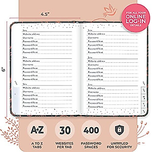 Boxclever Press Password Book with Alphabetical Tabs. Never Forget a Password Again! Easy to Use Password Keeper for All Your Internet Details. Untitled Password Notebook - 6 x 4.5''