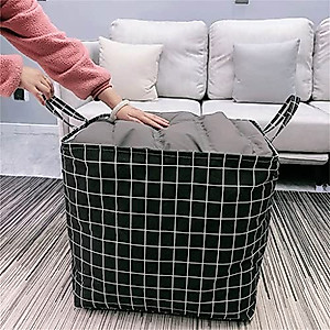 WALNUTA Clothes Storage Large-Capacity Beam Mouth Drawstring Oxford Cloth Cotton Quilt Storage Bag Storage Basket