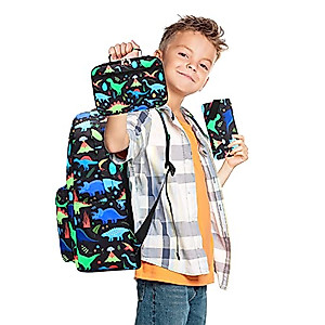 Dinosaur Backpack for Kids Boys Preschool Backpack Kindergarten School Bookbag with Lunch Box Pencil Case (Dinosaur)