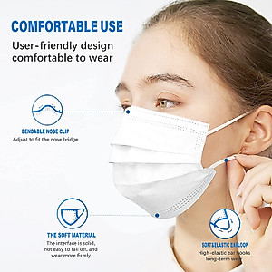 Pack of 50 Disposable Face Mask, August Moon Pack of 3ply Disposable Face Mask (Pack of 50 Masks)