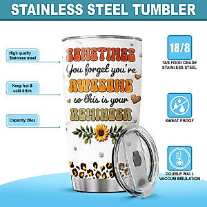 JENOIS Best Freakin Auntie, Tumbler 20 Oz With Lid And Straw, Cheetah Print Leopard, Aunt Gifts