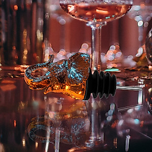 Lion Wine Pourer for Wine Bottles, Stainless Steel Animal Bar Liquor Bottle Pourer Liquor Pour Spout for Liquor Bottles, Speed Pourer Wine Areator Spout Bottle Pourer for Alcohol (Elephant)