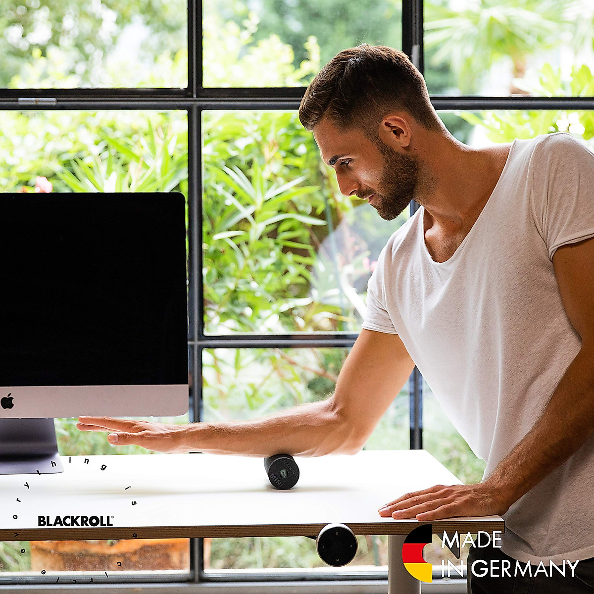 BLACKROLL - Mini Foam Roller, Massage Tool for Feet, Hands, and Arms, Ideal for Travel Size and Targeted Myofascial Release, for Exercise, Massage, and Muscle Recovery, 6" x 2", Black