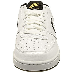 NIKE Men's Sneaker, White Black Metallic Gold, 10.5
