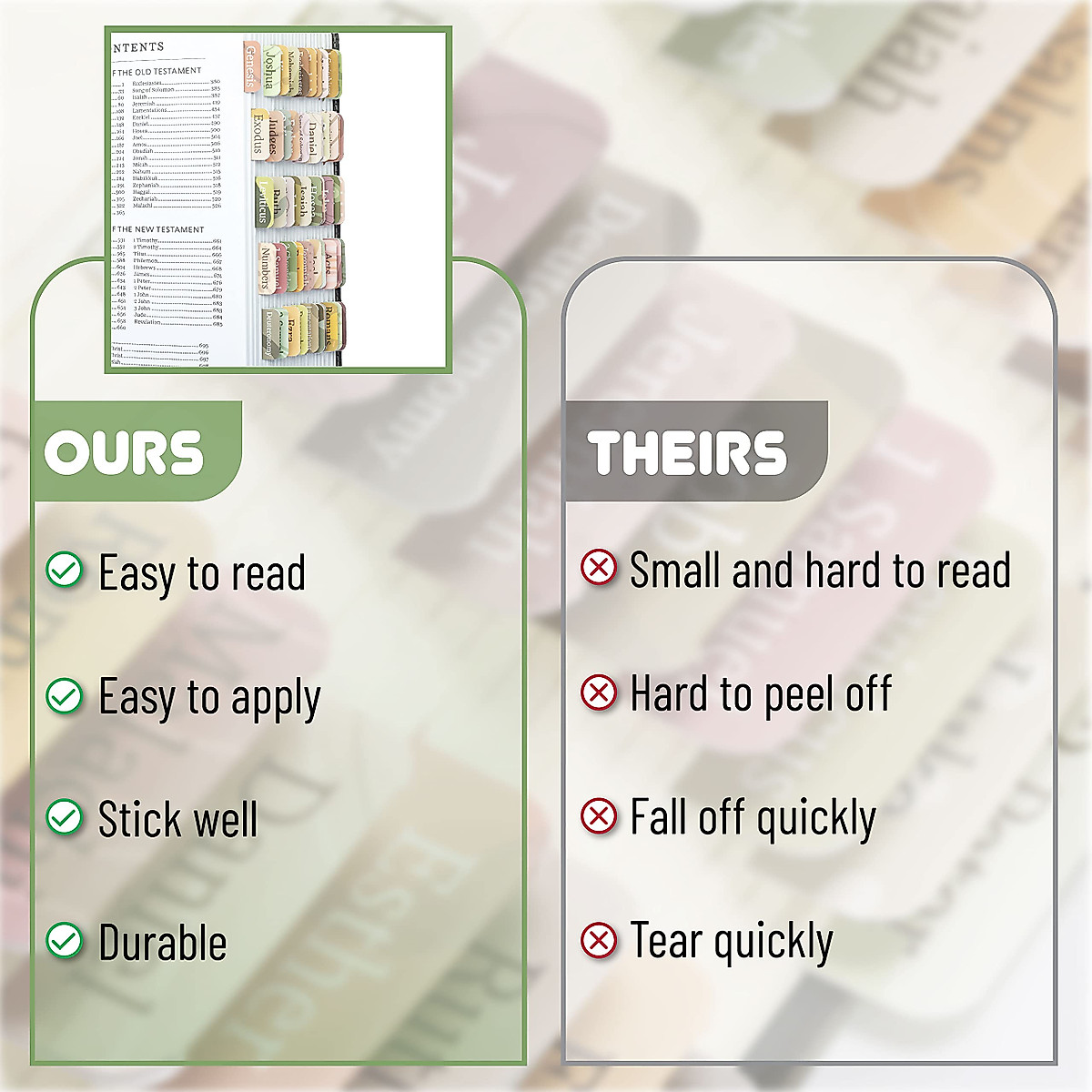 Mr. Pen- Bible Tabs, 75 Tabs, Boho Theme, Laminated Bible Tabs for Women and Men, Bible Tabs for Study Bible, Bible Index Tabs, Bible Book Tabs, Bible Labels Tabs, Mr Pen Bible Tabs