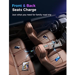 USB C Car Charger, 45W 4 Ports Super Fast Car Charger Adapter, PD3.0 & QC3.0 30W Type C Car Charger Compatible with iPhone 14 Pro Max/Pro/Samsung Galaxy 22/Google Pixel, Cigarette Lighter USB Charger