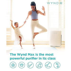 Wynd Max Home Air Purifier - App and Alexa Enabled, Smart Purification - HEPA Filter - Ideal for Home, Office, Large Spaces - 1200 sqft…