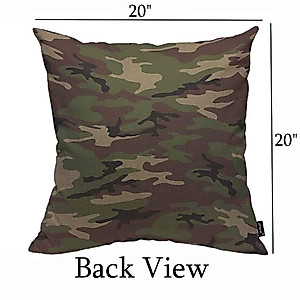 oFloral Army Camouflage Throw Pillow Case Cushion Cover Hunting Camo Green Hunter Cotton Linen for Couch Bed Sofa Car 24x24 inch