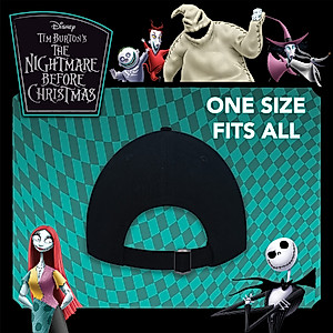Disney The Nightmare Before Christmas Dad Hat, Jack Skellington Cotton Adult Baseball Cap with Curved Brim, Black, One Size