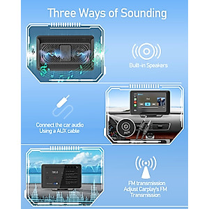 Wireless Car Stereo Compatable with Apple CarPlay and Android Auto,7" HD Portable Bluetooth CarPlay Touch Screen for Car,with Backup Camera Car play for all cars