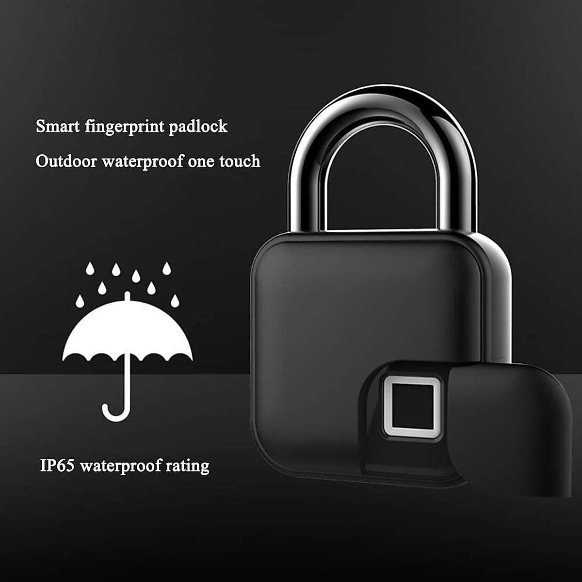 Bicycle Locks Heavy Duty Anti Theft Bike Lock Fingerprint Padlock Keyless Smart Lock - Thumbprint Biometric Padlock Ip66 Waterproof Portable Security Locker for Door,Bicycle,Scooter,Tool