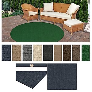 9' Round - Cloud Grey - Economy Indoor/Outdoor Carpet Patio & Pool Area Rugs |Light Weight Indoor/Outdoor Rug - Easy Maintenance - Just Hose Off & Dry! - 10 Colors to Choose from -VIT