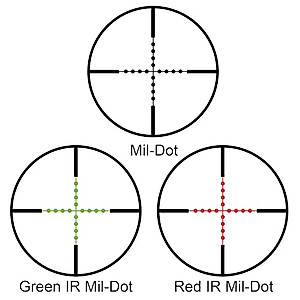 Barska Compact Rifle Scope Red/Green Illuminated Mil-Dot Reticle with Cantilever Rings - 1-4x28