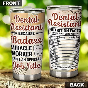 MEDROC Stainless Steel 20oz Tumbler - Funny Dental Assistant Accessories for Birthday, Christmas, Appreciation Week Gifts for Women and Men Coffee Cups (TBDA05)