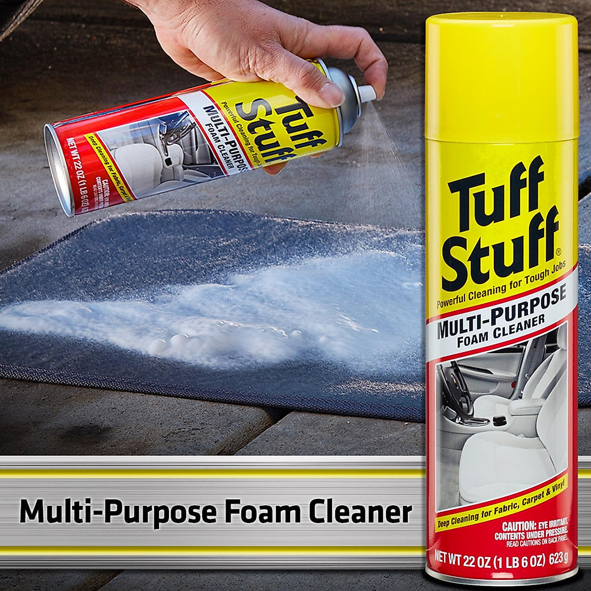 Tuff Stuff Multi-Purpose Foam Cleaner, Use on Car Interior, Furniture, Carpet, 22 Oz Each