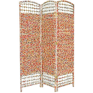 Oriental Furniture 5 1/2-Feet Tall Recycled Magazine Room Divider, 3 Panels