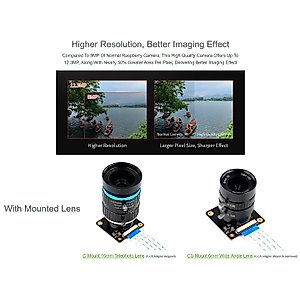 Bicool IMX477 Sensor 12.3MP Camera for Compute Module 3/ CM3 Lite/ CM3+ / CM3+ Lite/Jetson Nano,Supports C/CS Lenses,High Resolution High Sensitivity