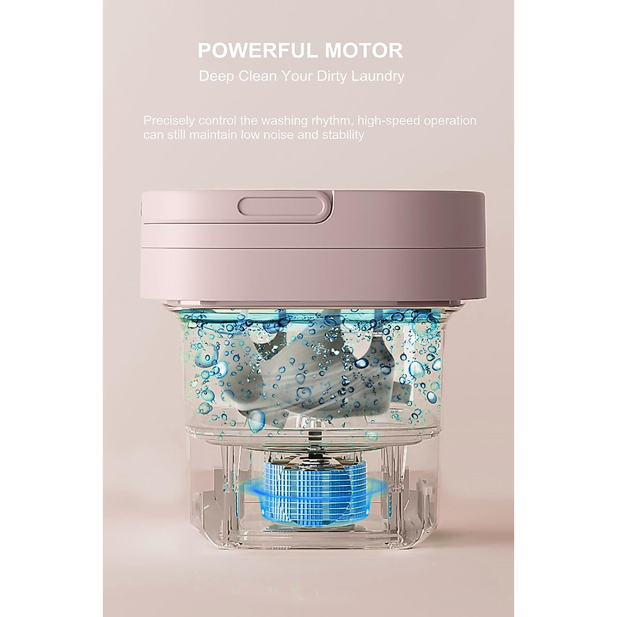 Portable Washing Machine, Mini Washer 9L High Capacity with 3 Modes Deep Cleaning for Underwear, Baby Clothes, or Small Items, Foldable Washing Machine for Apartments, Camping, Travel (Pink)