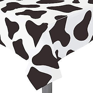 BLUE PANDA Cow Print Tablecloth for Farm Animal Party (54 x 108 in, 3 Pack)