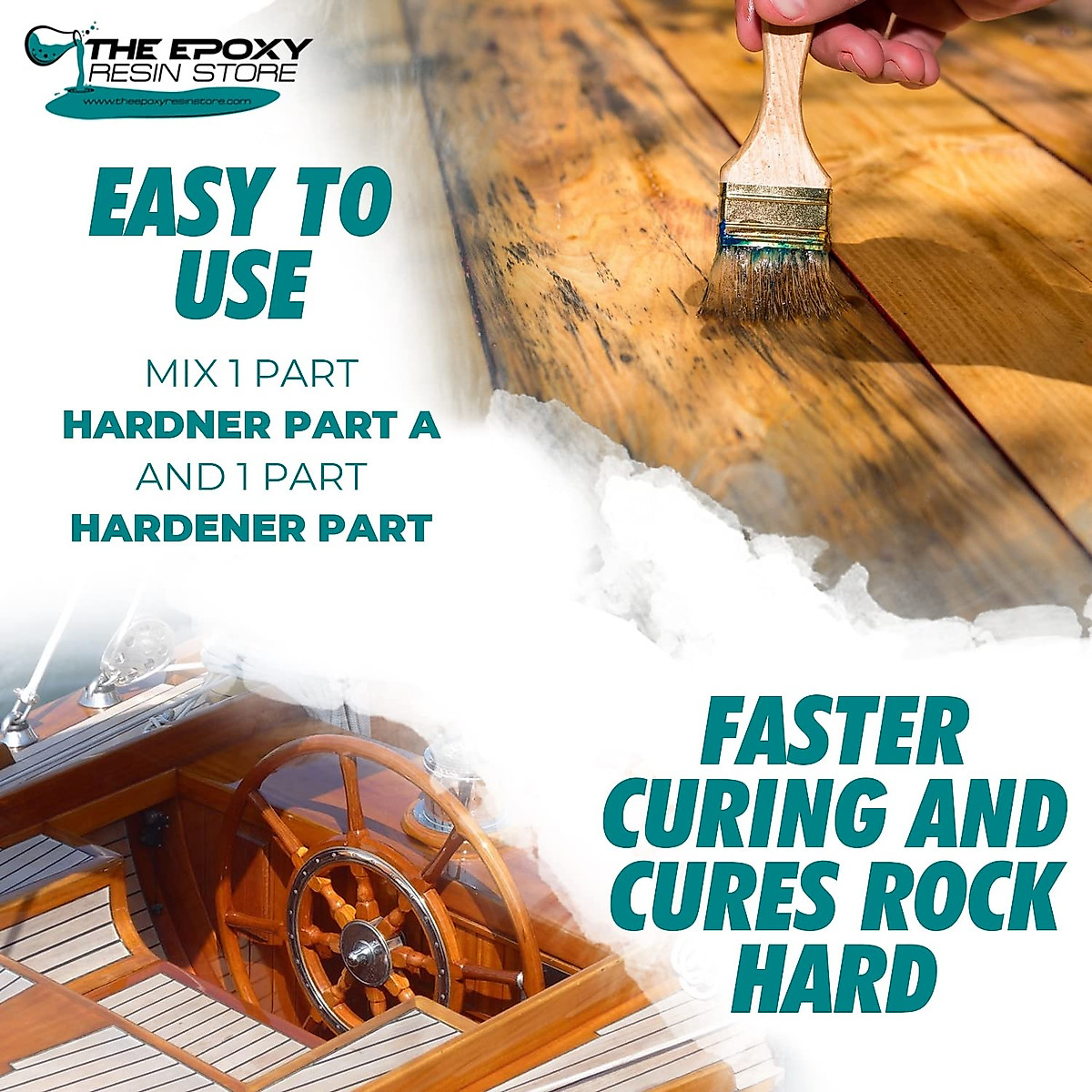 The Epoxy Resin Store - Clear Epoxy Resin, Easy Mixing (1-1), Tabletops, Coasters, Jewelry, Concrete, Art, Crafts, 2 Part Epoxy - 1 Gallon Kit