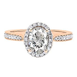 Dazzlingrock Collection 18K 8X6 MM Oval Lab Created Emerald & Round Diamond Women Ring, Rose Gold, Size 5.5