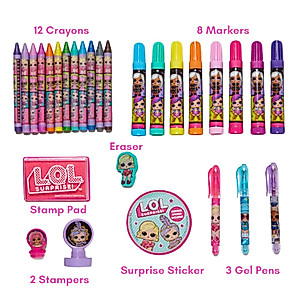 LOL Surprise Deluxe Activity Set for Kids with Carrying Tin, Coloring Sheets, Tattoos, Stickers, & Art Supplies, 200+ Pieces