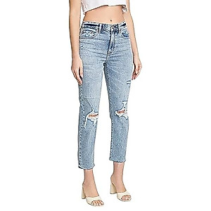 DAZE Women's Straight Up High Rise Straight Denim Jeans (30, Kaboom)