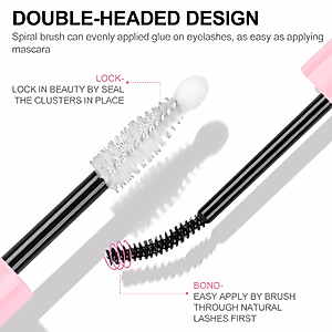 Fenshine Lash Bond and Seal, Cluster Eyelash Glue, Individual Cluster DIY Eyelash Extensions, Super Strong Hold Cluster Lash Adhesive, Waterproof, Latex Free, Mascara Wand Glue
