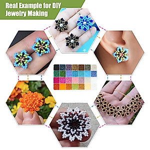 Ybxjges 24000Pcs 2mm Glass Seed Beads Kit, with 28 Colors Small Beads Kit for Girls,Women and Adults,Bracelets, Necklaces,Earring,Jewelry Making Supplies