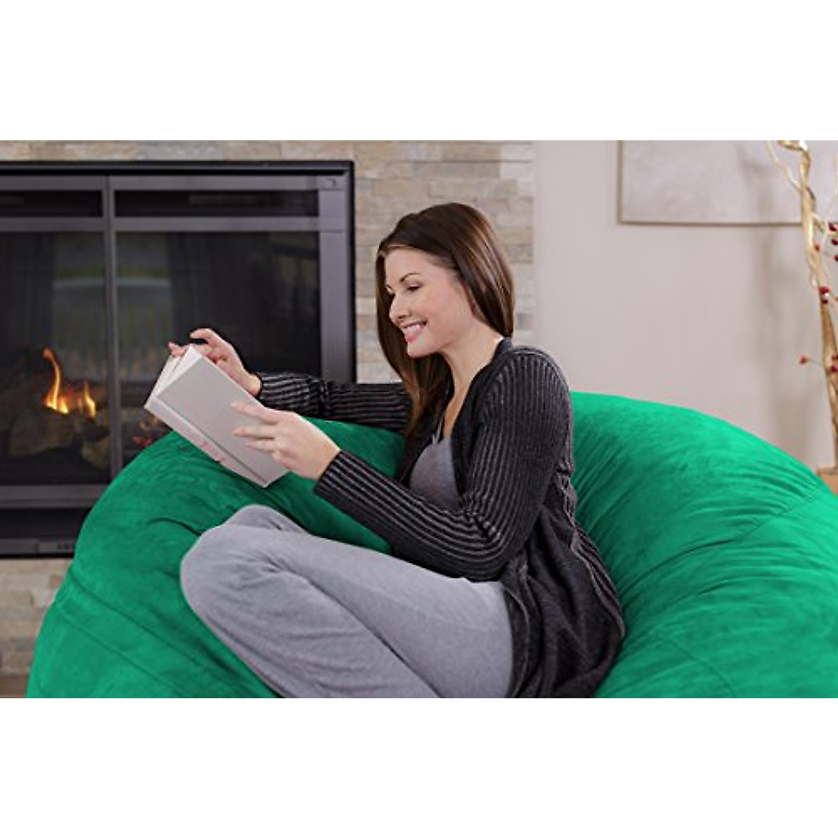 Chill Sack Bean Bag Chair: Giant 5' Memory Foam Furniture Bean Bag - Big Sofa with Soft Micro Fiber Cover - Tide Pool