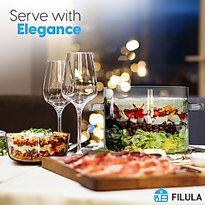 FILULA Glass Pots For Cooking on Stove (64oz/1.9L) with Serving Bowl, in an Elegant Box - Borosilicate Glass Saucepan with Cover for Monitoring Your Cooking – Cook, Serve and More with The Glass Pot