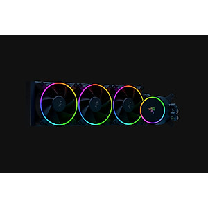 Razer Hanbo Chroma RGB All in One Liquid Cooler aRGB Pump Cap: AIO Design - Quiet, Powerful aRGB Fans - PWM Fan Controller Support - Intel LGA 115X Series, 2011, 1200, 1700, AM5 Compatible - 360MM