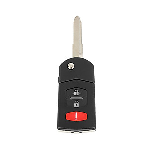 X AUTOHAUX New Car Replacement Keyless Remote Key Fob Shell Case BGBX1T478 for Mazda 2 3 5 Cx-7 Cx-9 3 Key Button Black