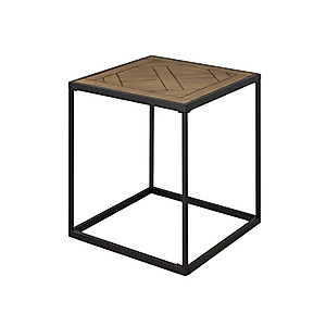 Walker Edison Cavyl Contemporary Open-Box Metal Frame Coffee Table, 48 Inch, Parquet Veneer