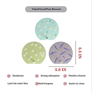 MAOYONG Silicone Drain Stopper for Bathroom, Bathtub, and Kitchen Sink - Anti-Odor Plug 3 Pack