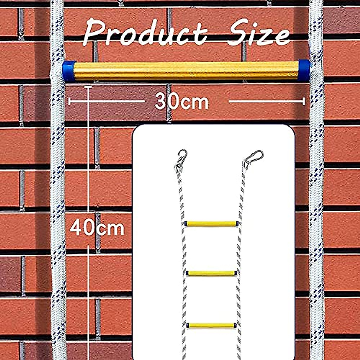 Rope Ladder, Escape Ladders Nylon Home Climbing Engineeladder Emergency Escape Ladder Fire Escape Ladder for and Balconies/20M/65.6Ft