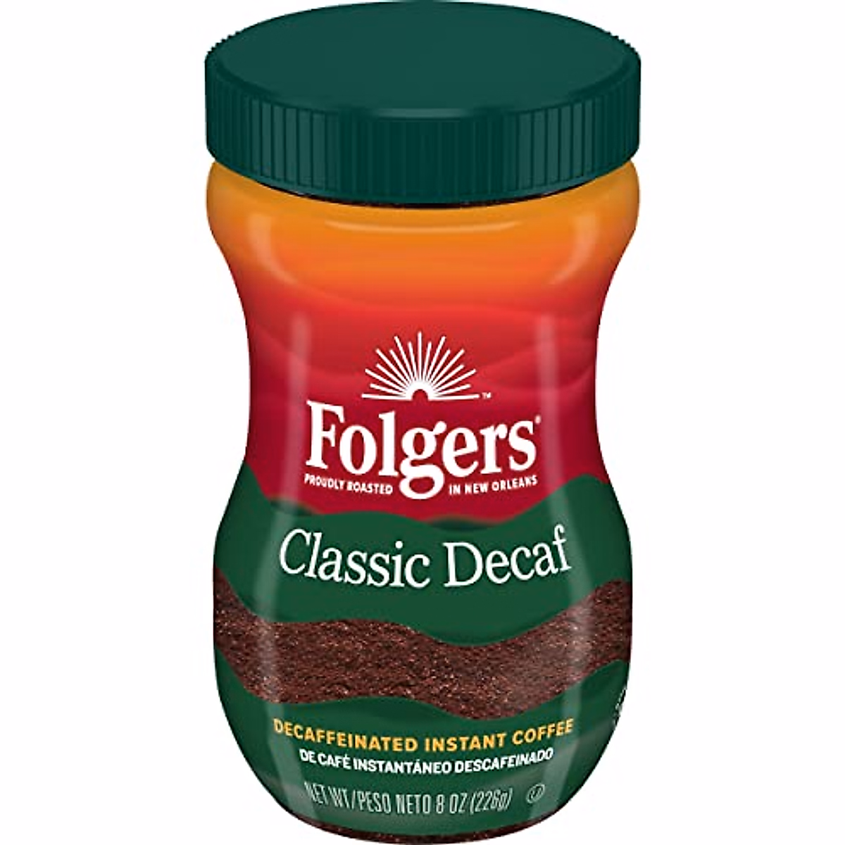 Folgers Classic Decaf Instant Coffee, 8 Ounce