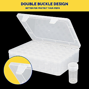 Bluedale 2 Pack Diamond Painting Storage Containers, 96 Slots Plastic Bead Organizer Box and 6 Sheets Labels, Small Embroidery Box for Diamond Painting Accessories, Craft, Seeds, Diamond Dots Storage